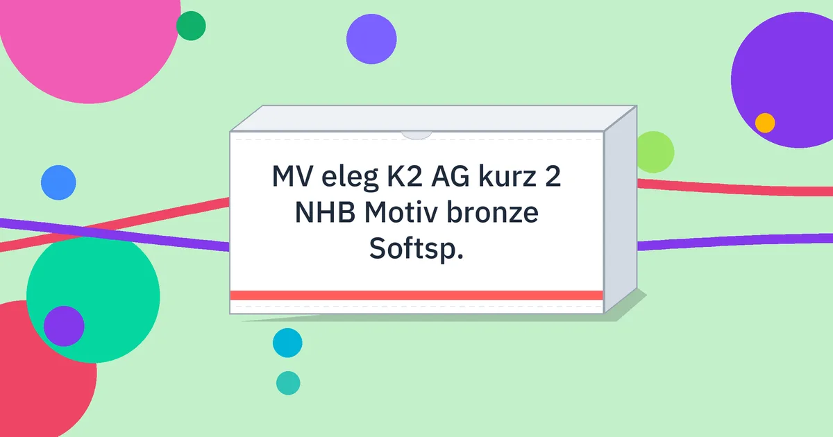 Symbolbild: Packung mit der Aufschrift MV eleg K2 AG kurz 2 NHB Motiv bronze Softsp. (PZN 15708302) – Verfügbarkeit und Bezug in Apotheken in Frankfurt am Main