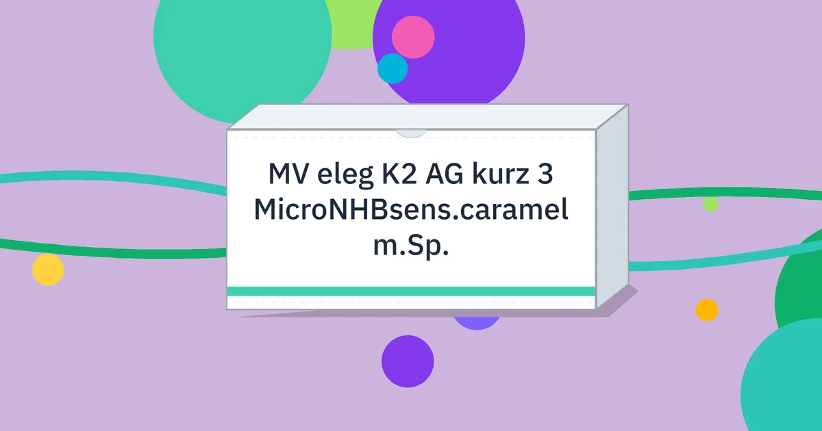Symbolbild: Packung mit der Aufschrift MV eleg K2 AG kurz 3 MicroNHBsens.caramel m.Sp. (PZN 16069560) – Verfügbarkeit und Bezug in Apotheken in Frankfurt am Main