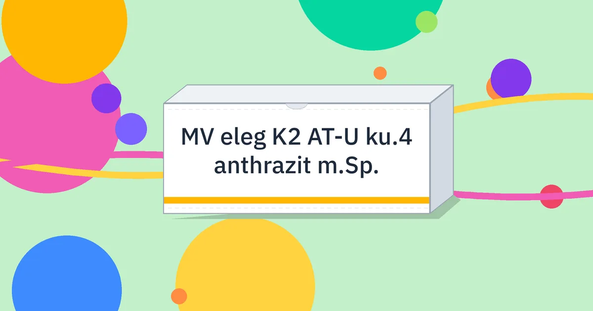 Symbolbild: Packung mit der Aufschrift MV eleg K2 AT-U ku.4 anthrazit m.Sp. (PZN 00643620) – Verfügbarkeit und Bezug in Apotheken in Frankfurt am Main