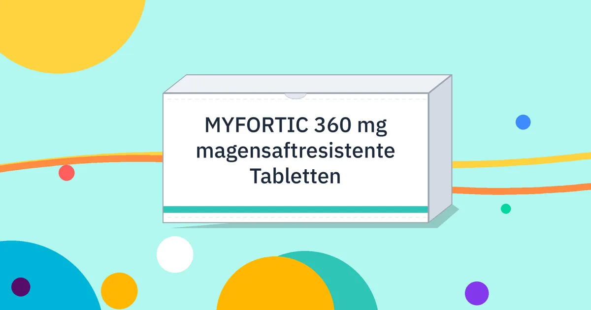 Symbolbild: Packung mit der Aufschrift MYFORTIC 360 mg magensaftresistente Tabletten (PZN 18042625) – Verfügbarkeit und Bezug in Apotheken in Frankfurt am Main