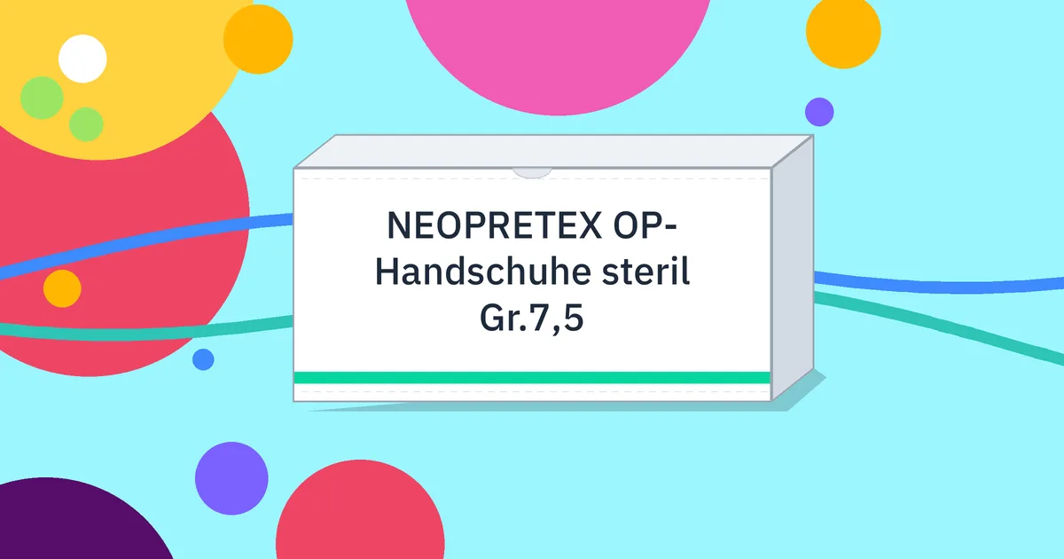 Symbolbild: Packung mit der Aufschrift NEOPRETEX OP-Handschuhe steril Gr.7,5 (PZN 02426921) – Verfügbarkeit und Bezug in Apotheken in Frankfurt am Main