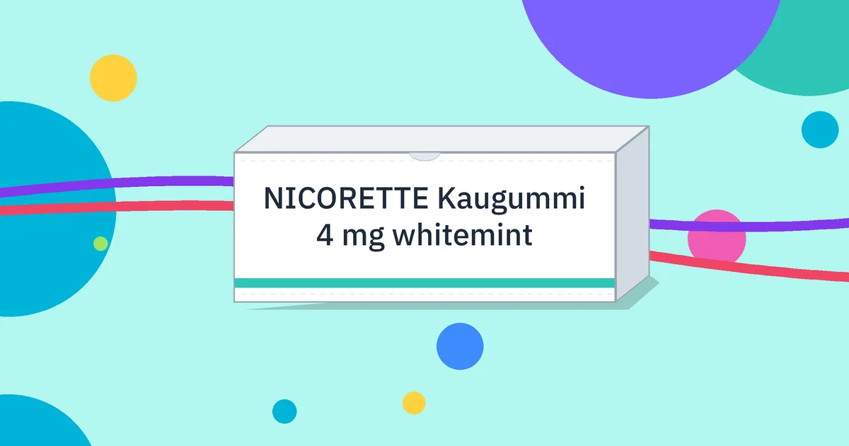 Symbolbild: Packung mit der Aufschrift NICORETTE Kaugummi 4 mg whitemint (PZN 17502384) – Verfügbarkeit und Bezug in Apotheken in Frankfurt am Main