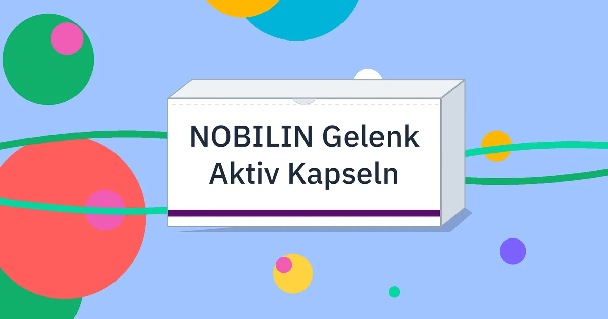 Symbolbild: Packung mit der Aufschrift NOBILIN Gelenk Aktiv Kapseln (PZN 20290164) – Verfügbarkeit und Bezug in Apotheken in Frankfurt am Main