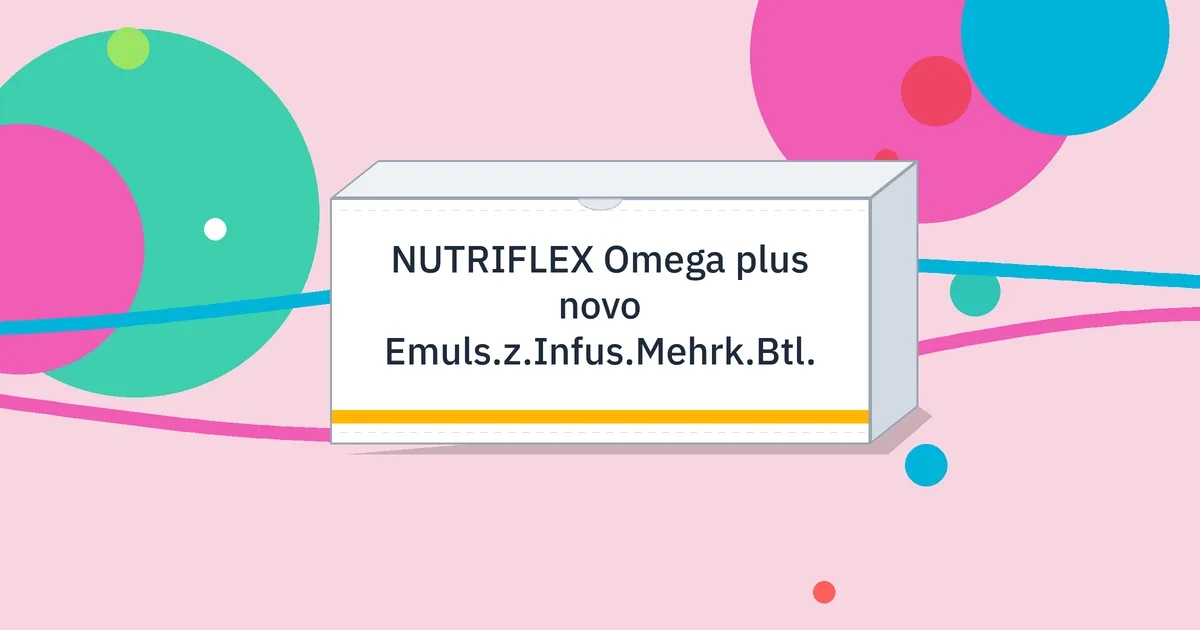 Symbolbild: Packung mit der Aufschrift NUTRIFLEX Omega plus novo Emuls.z.Infus.Mehrk.Btl. (PZN 13872641) – Verfügbarkeit und Bezug in Apotheken in Frankfurt am Main