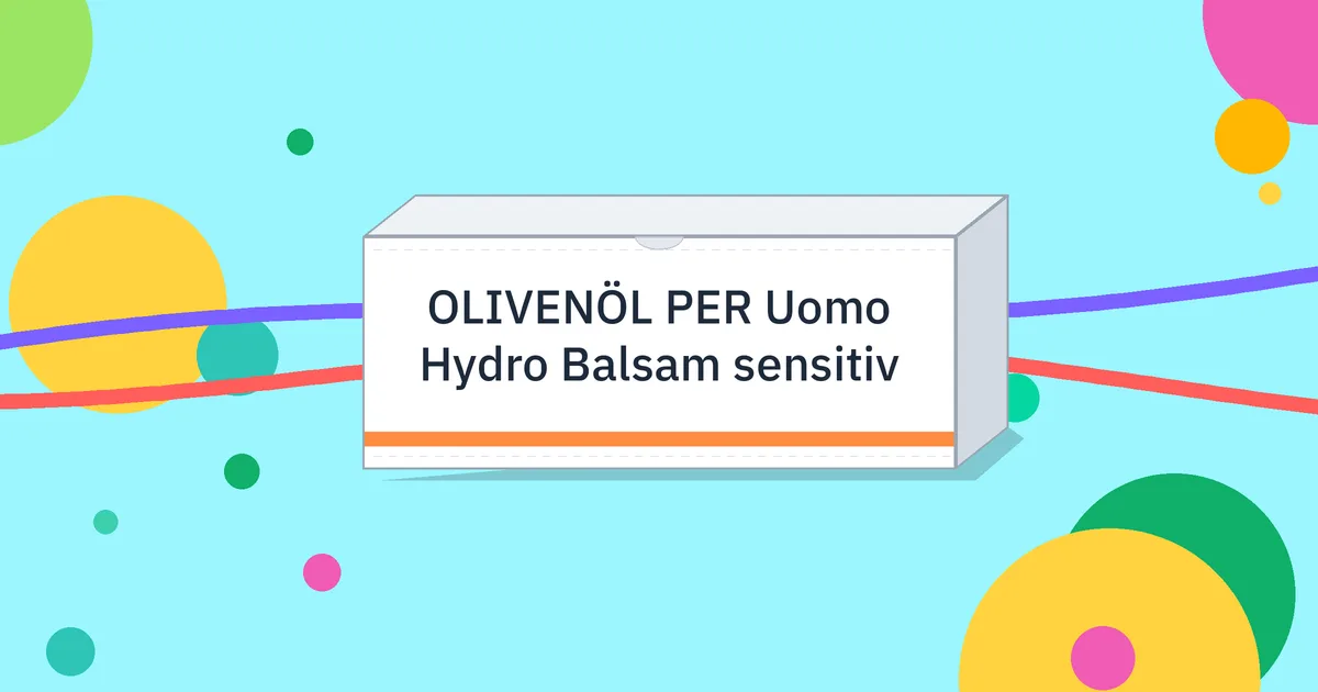 Symbolbild: Packung mit der Aufschrift OLIVENÖL PER Uomo Hydro Balsam sensitiv (PZN 06065087) – Verfügbarkeit und Bezug in Apotheken in Frankfurt am Main