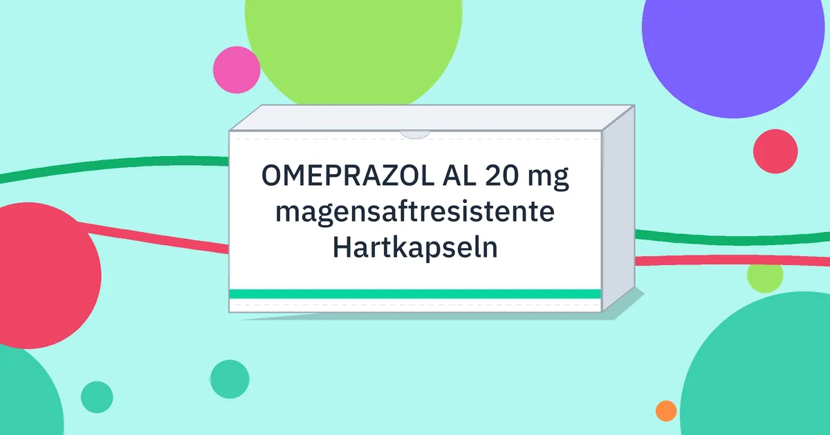 Symbolbild: Packung mit der Aufschrift OMEPRAZOL AL 20 mg magensaftresistente Hartkapseln (PZN 09667496) – Verfügbarkeit und Bezug in Apotheken in Frankfurt am Main