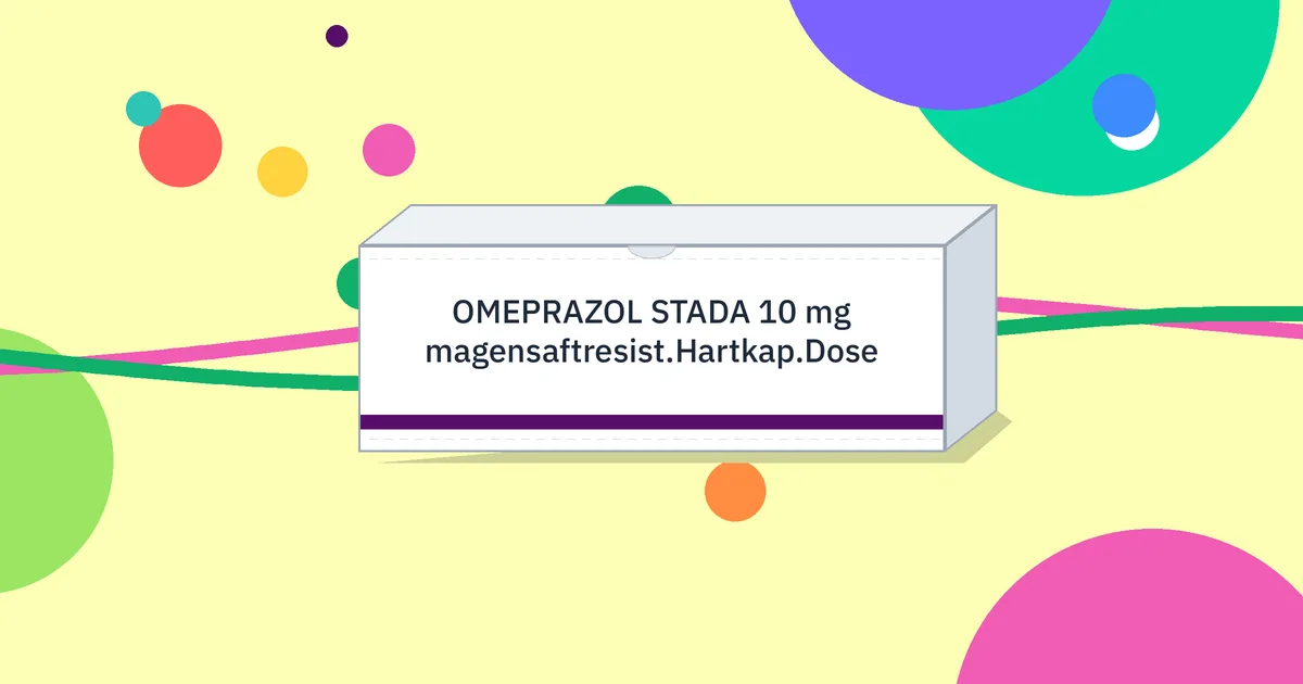 Symbolbild: Packung mit der Aufschrift OMEPRAZOL STADA 10 mg magensaftresist.Hartkap.Dose (PZN 03507892) – Verfügbarkeit und Bezug in Apotheken in Frankfurt am Main