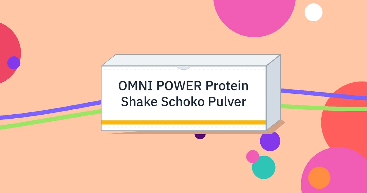 Symbolbild: Packung mit der Aufschrift OMNI POWER Protein Shake Schoko Pulver (PZN 19055676) – Verfügbarkeit und Bezug in Apotheken in Frankfurt am Main