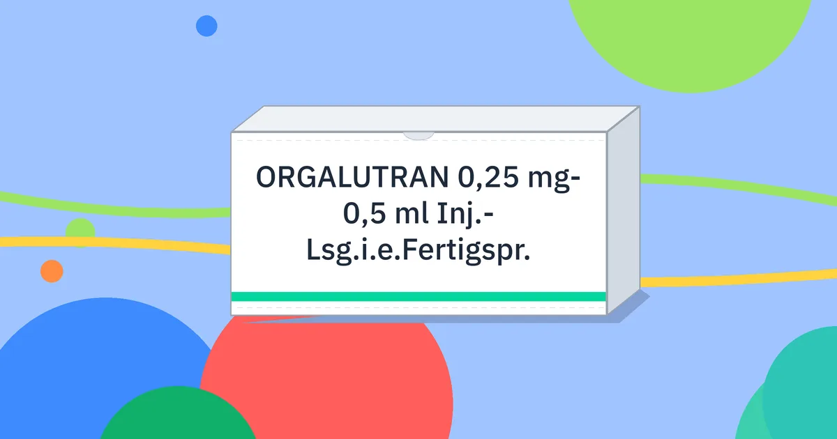 Symbolbild: Packung mit der Aufschrift ORGALUTRAN 0,25 mg-0,5 ml Inj.-Lsg.i.e.Fertigspr. (PZN 01897593) – Verfügbarkeit und Bezug in Apotheken in Frankfurt am Main