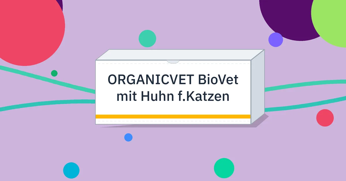 Symbolbild: Packung mit der Aufschrift ORGANICVET BioVet mit Huhn f.Katzen (PZN 10177538) – Verfügbarkeit und Bezug in Apotheken in Frankfurt am Main