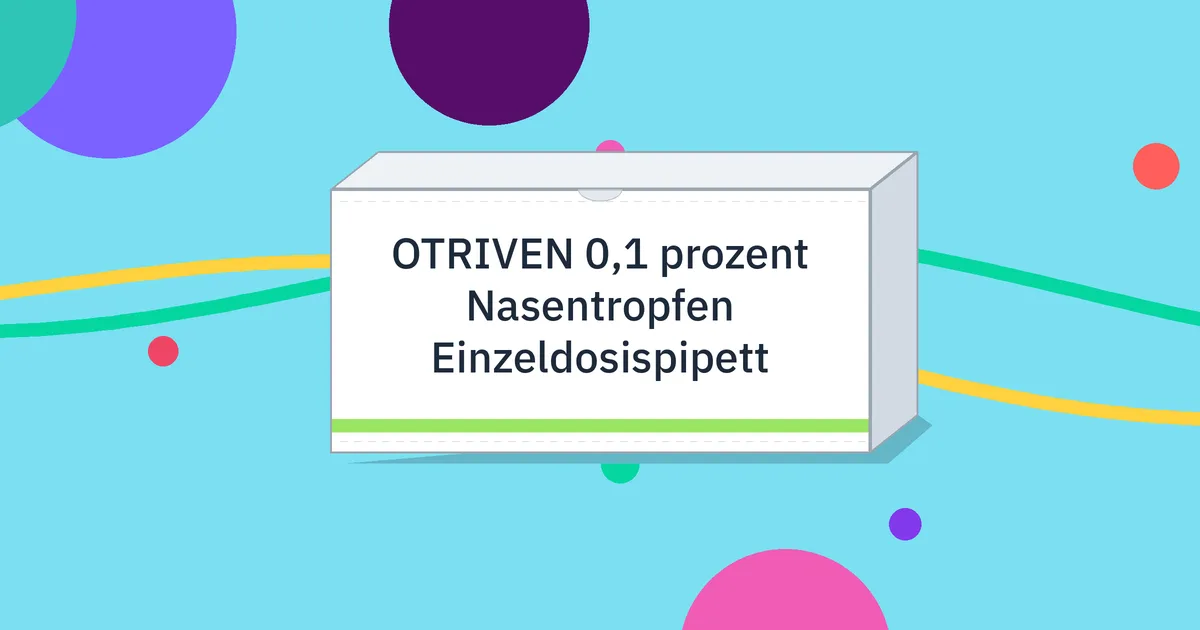 Symbolbild: Packung mit der Aufschrift OTRIVEN 0,1 prozent Nasentropfen Einzeldosispipett (PZN 02528343) – Verfügbarkeit und Bezug in Apotheken in Frankfurt am Main