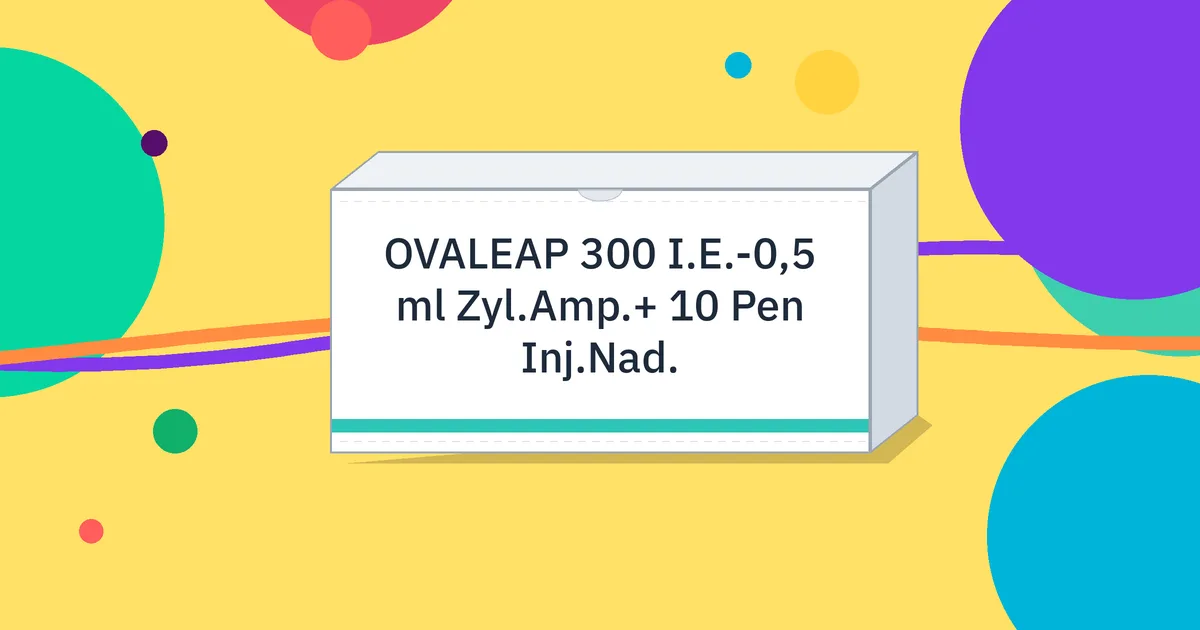 Symbolbild: Packung mit der Aufschrift OVALEAP 300 I.E.-0,5 ml Zyl.Amp.+ 10 Pen Inj.Nad. (PZN 12802851) – Verfügbarkeit und Bezug in Apotheken in Frankfurt am Main