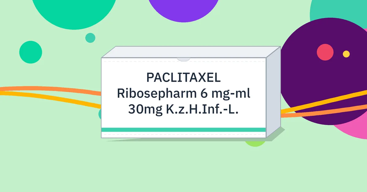 Symbolbild: Packung mit der Aufschrift PACLITAXEL Ribosepharm 6 mg-ml 30mg K.z.H.Inf.-L. (PZN 15390225) – Verfügbarkeit und Bezug in Apotheken in Frankfurt am Main