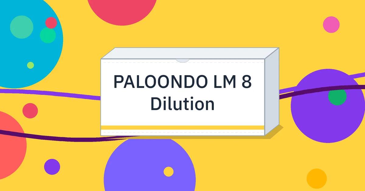 Symbolbild: Packung mit der Aufschrift PALOONDO LM 8 Dilution (PZN 13630286) – Verfügbarkeit und Bezug in Apotheken in Frankfurt am Main