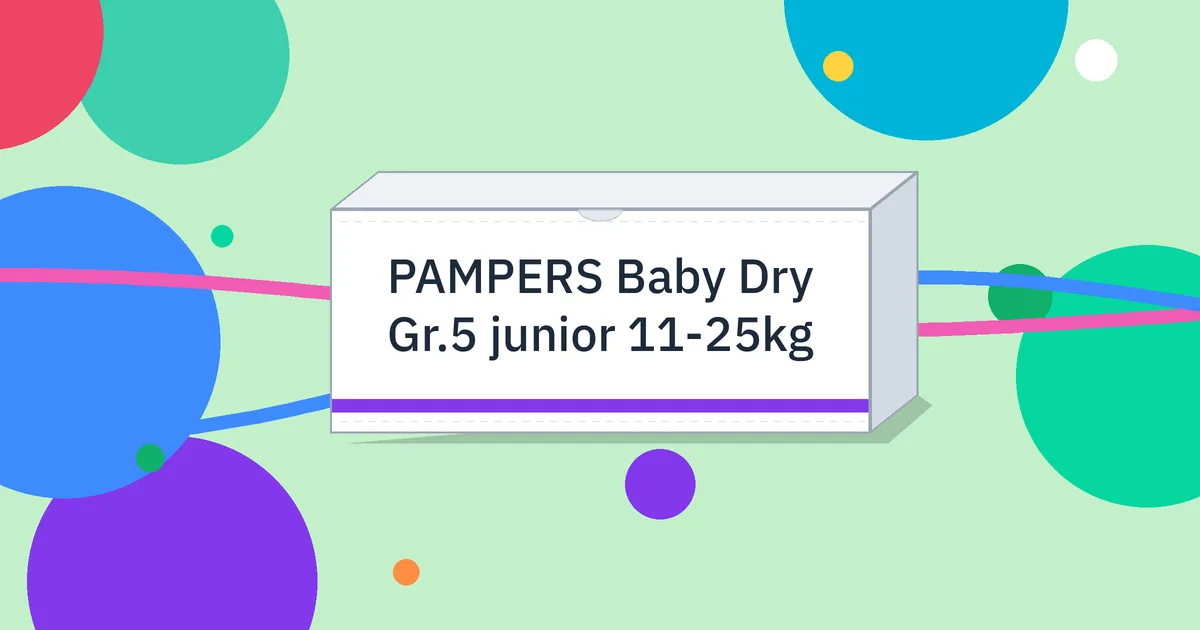 Symbolbild: Packung mit der Aufschrift PAMPERS Baby Dry Gr.5 junior 11-25kg (PZN 09007073) – Verfügbarkeit und Bezug in Apotheken in Frankfurt am Main