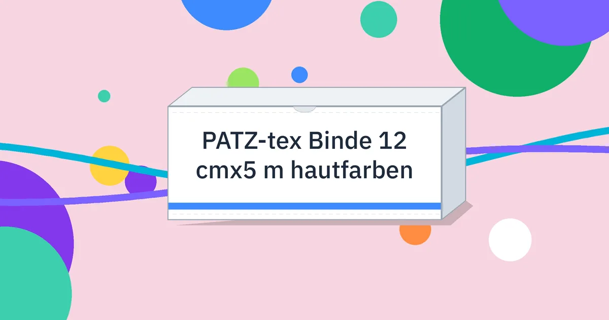 Symbolbild: Packung mit der Aufschrift PATZ-tex Binde 12 cmx5 m hautfarben (PZN 06814554) – Verfügbarkeit und Bezug in Apotheken in Frankfurt am Main