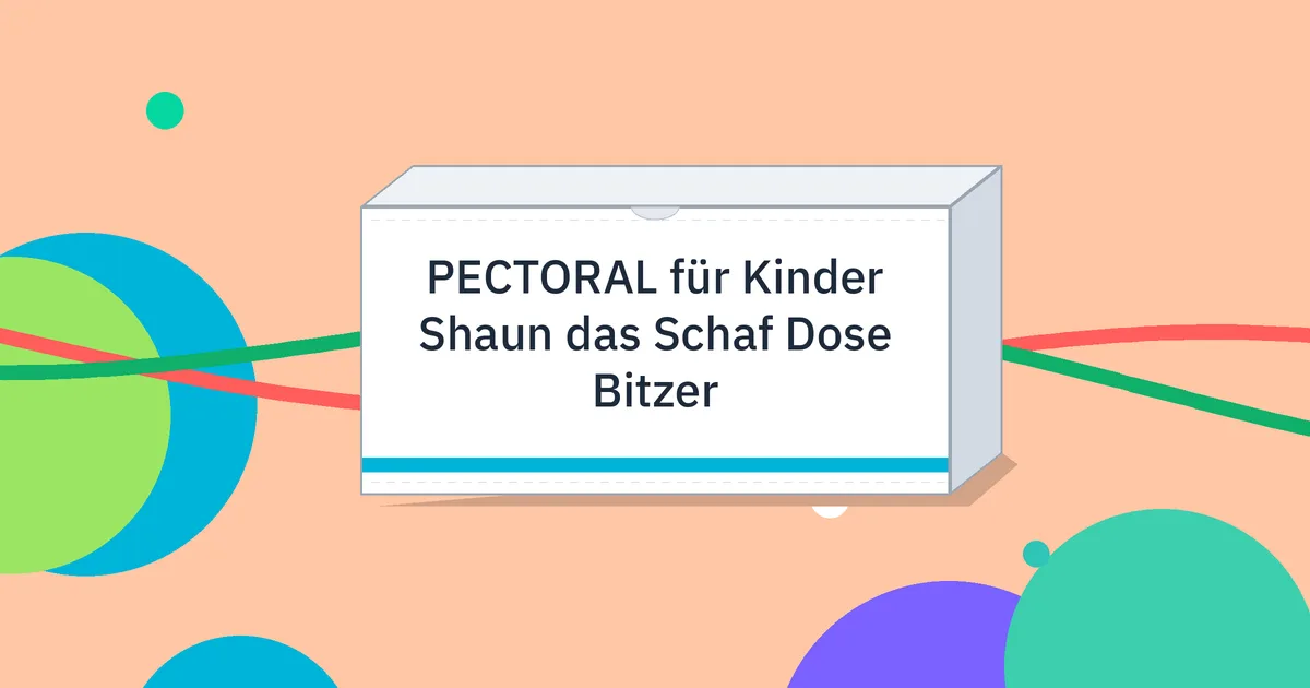 Symbolbild: Packung mit der Aufschrift PECTORAL für Kinder Shaun das Schaf Dose Bitzer (PZN 18275252) – Verfügbarkeit und Bezug in Apotheken in Frankfurt am Main