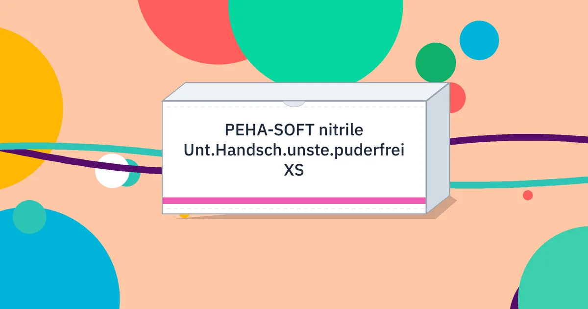 Symbolbild: Packung mit der Aufschrift PEHA-SOFT nitrile Unt.Handsch.unste.puderfrei XS (PZN 03538042) – Verfügbarkeit und Bezug in Apotheken in Frankfurt am Main
