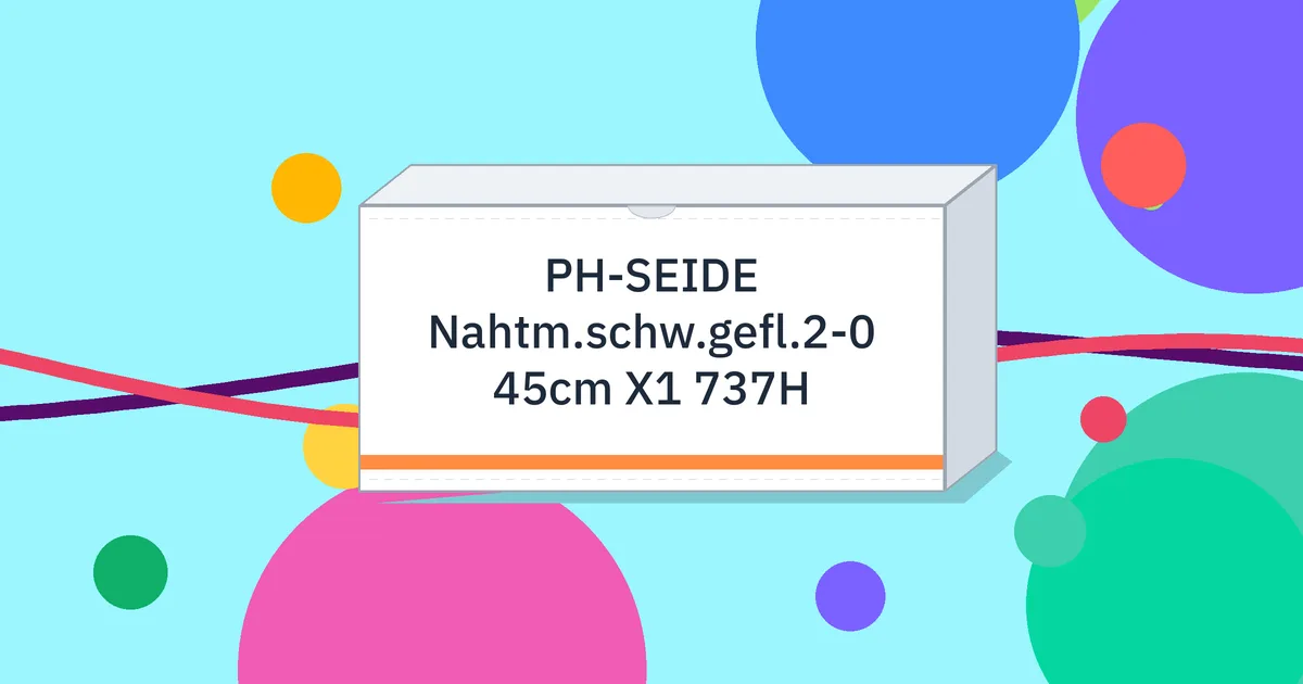 Symbolbild: Packung mit der Aufschrift PH-SEIDE Nahtm.schw.gefl.2-0 45cm X1 737H (PZN 16812875) – Verfügbarkeit und Bezug in Apotheken in Frankfurt am Main