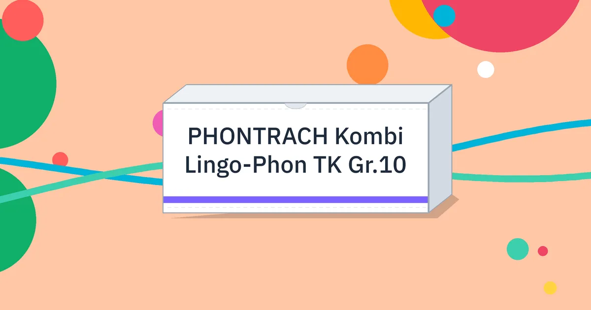 Symbolbild: Packung mit der Aufschrift PHONTRACH Kombi Lingo-Phon TK Gr.10 (PZN 19532053) – Verfügbarkeit und Bezug in Apotheken in Frankfurt am Main