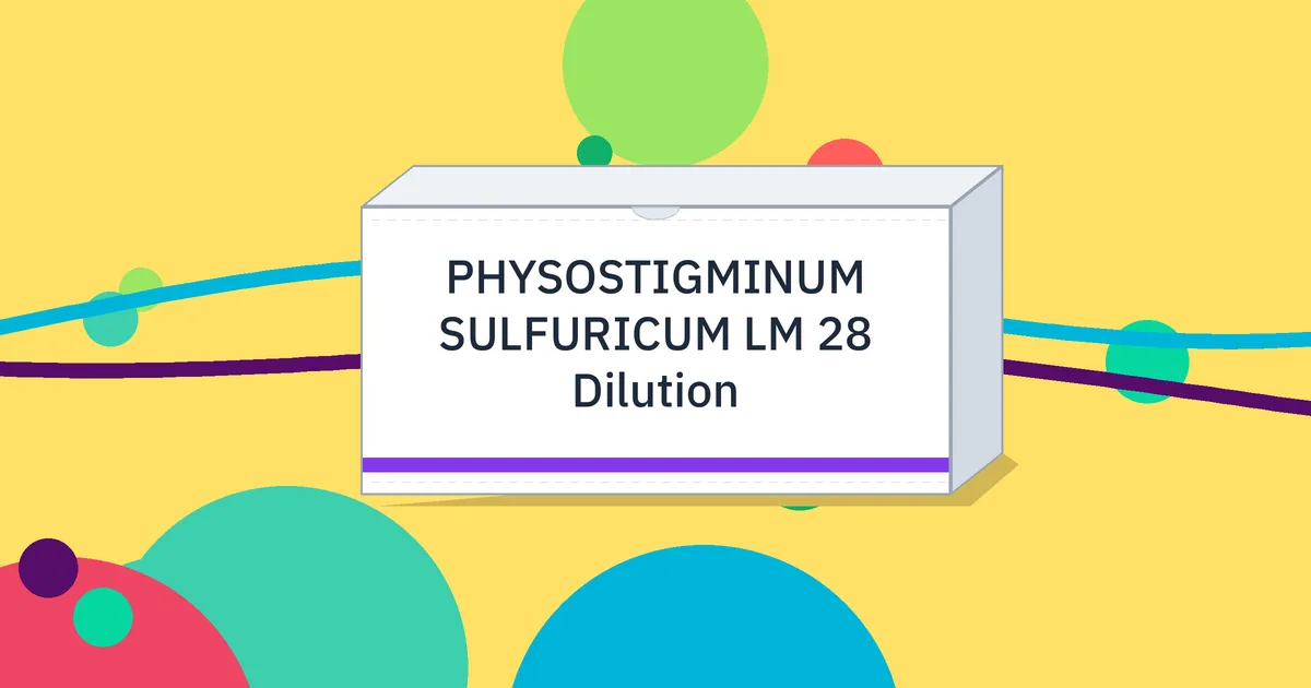 Symbolbild: Packung mit der Aufschrift PHYSOSTIGMINUM SULFURICUM LM 28 Dilution (PZN 13640379) – Verfügbarkeit und Bezug in Apotheken in Frankfurt am Main