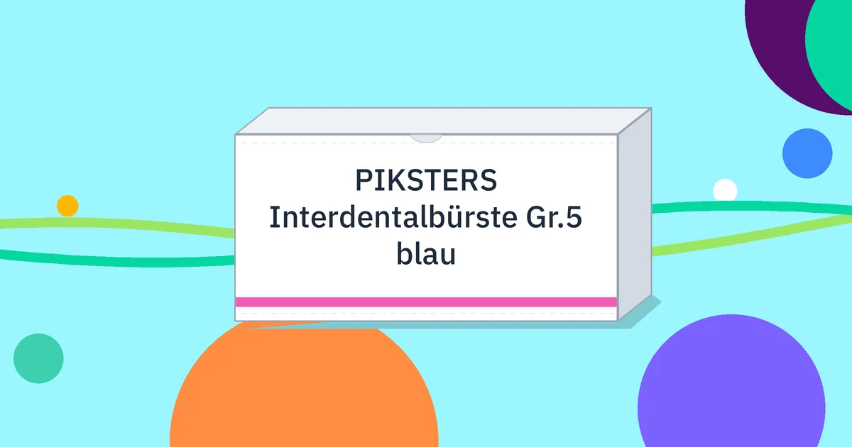 Symbolbild: Packung mit der Aufschrift PIKSTERS Interdentalbürste Gr.5 blau (PZN 17593263) – Verfügbarkeit und Bezug in Apotheken in Frankfurt am Main
