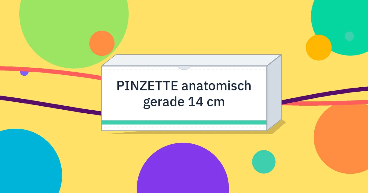 Symbolbild: Packung mit der Aufschrift PINZETTE anatomisch gerade 14 cm (PZN 09330710) – Verfügbarkeit und Bezug in Apotheken in Frankfurt am Main