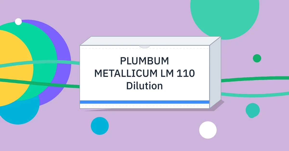 Symbolbild: Packung mit der Aufschrift PLUMBUM METALLICUM LM 110 Dilution (PZN 13041383) – Verfügbarkeit und Bezug in Apotheken in Frankfurt am Main