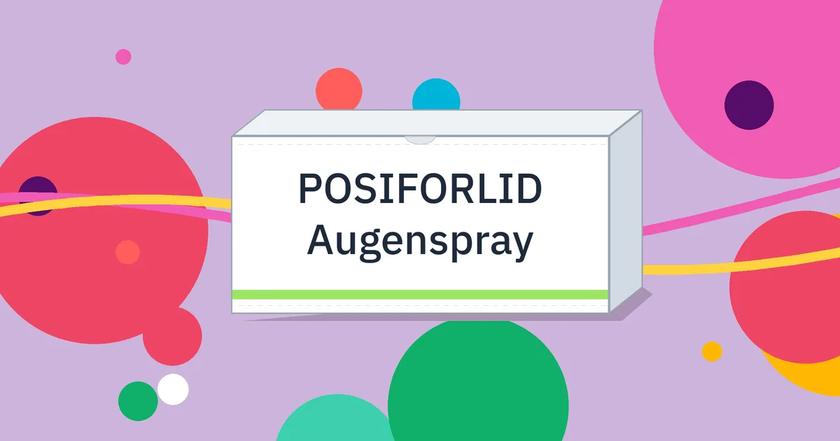 Symbolbild: Packung mit der Aufschrift POSIFORLID Augenspray (PZN 12734486) – Verfügbarkeit und Bezug in Apotheken in Frankfurt am Main