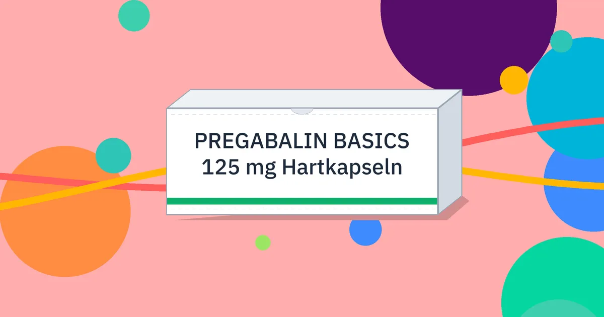 Symbolbild: Packung mit der Aufschrift PREGABALIN BASICS 125 mg Hartkapseln (PZN 12548588) – Verfügbarkeit und Bezug in Apotheken in Frankfurt am Main