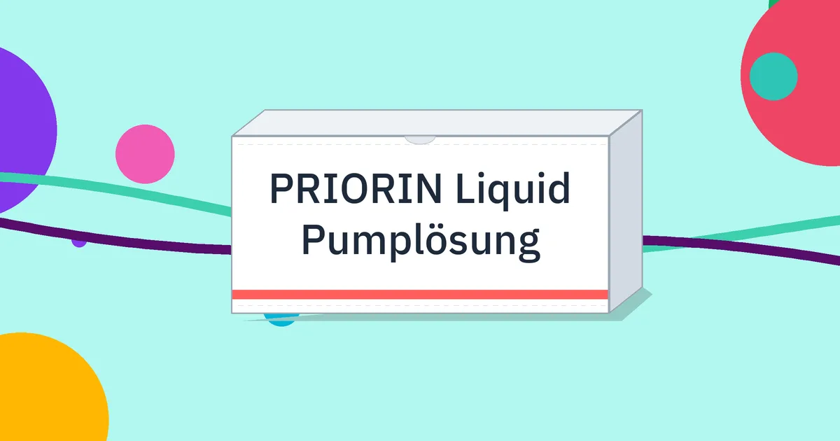 Symbolbild: Packung mit der Aufschrift PRIORIN Liquid Pumplösung (PZN 11711661) – Verfügbarkeit und Bezug in Apotheken in Frankfurt am Main