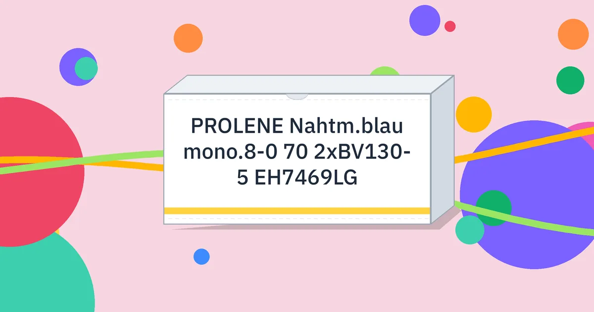 Symbolbild: Packung mit der Aufschrift PROLENE Nahtm.blau mono.8-0 70 2xBV130-5 EH7469LG (PZN 20896352) – Verfügbarkeit und Bezug in Apotheken in Frankfurt am Main