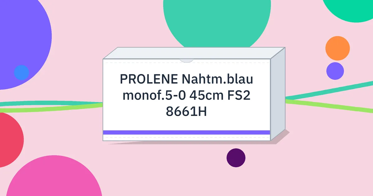 Symbolbild: Packung mit der Aufschrift PROLENE Nahtm.blau monof.5-0 45cm FS2 8661H (PZN 16255311) – Verfügbarkeit und Bezug in Apotheken in Frankfurt am Main
