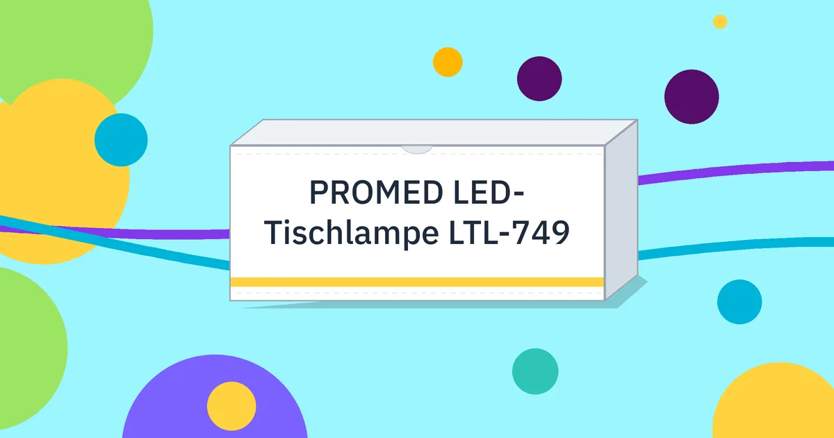 Symbolbild: Packung mit der Aufschrift PROMED LED-Tischlampe LTL-749 (PZN 13871825) – Verfügbarkeit und Bezug in Apotheken in Frankfurt am Main