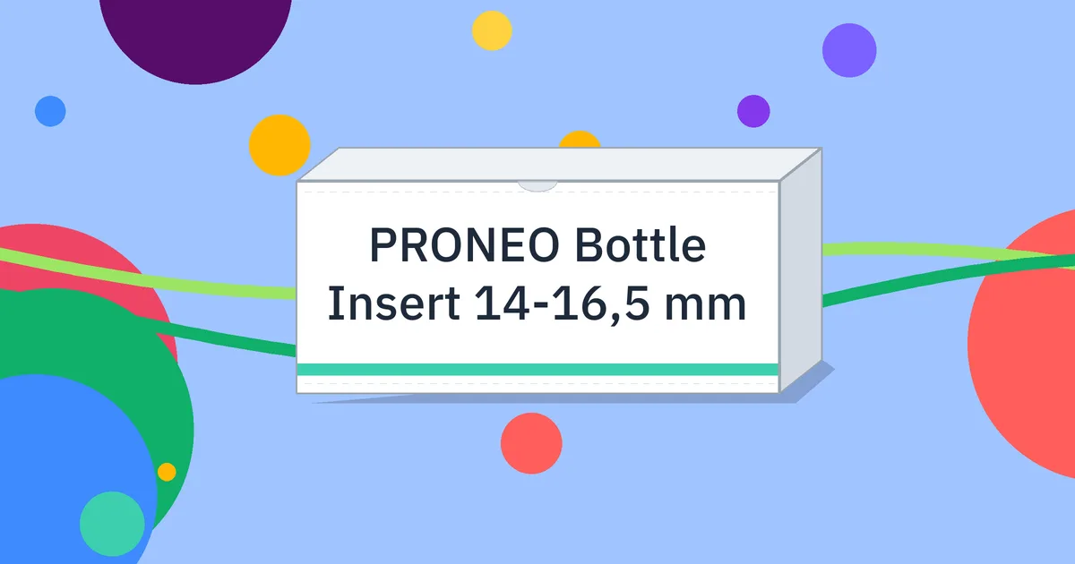 Symbolbild: Packung mit der Aufschrift PRONEO Bottle Insert 14-16,5 mm (PZN 16737949) – Verfügbarkeit und Bezug in Apotheken in Frankfurt am Main