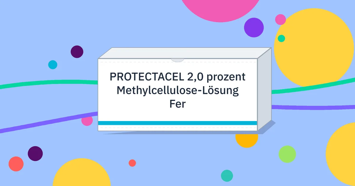 Symbolbild: Packung mit der Aufschrift PROTECTACEL 2,0 prozent Methylcellulose-Lösung Fer (PZN 16876645) – Verfügbarkeit und Bezug in Apotheken in Frankfurt am Main