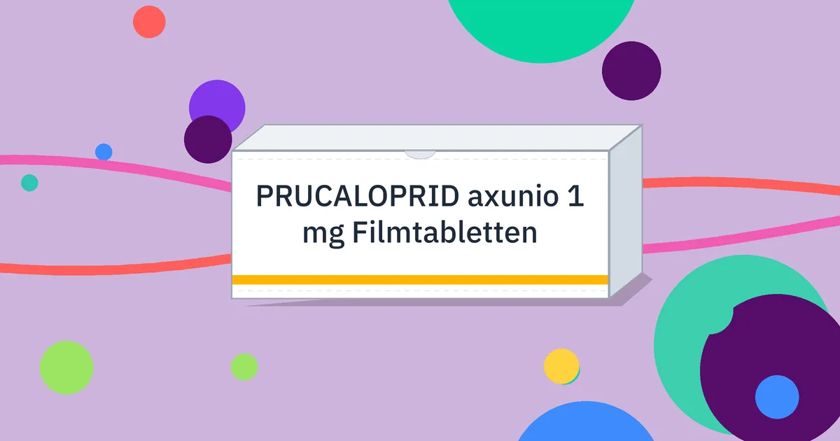 Symbolbild: Packung mit der Aufschrift PRUCALOPRID axunio 1 mg Filmtabletten (PZN 16798945) – Verfügbarkeit und Bezug in Apotheken in Frankfurt am Main