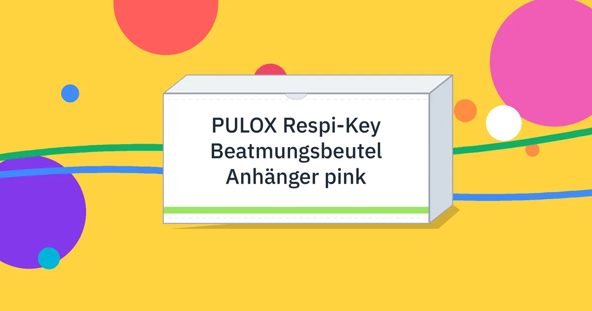 Symbolbild: Packung mit der Aufschrift PULOX Respi-Key Beatmungsbeutel Anhänger pink (PZN 17668297) – Verfügbarkeit und Bezug in Apotheken in Frankfurt am Main