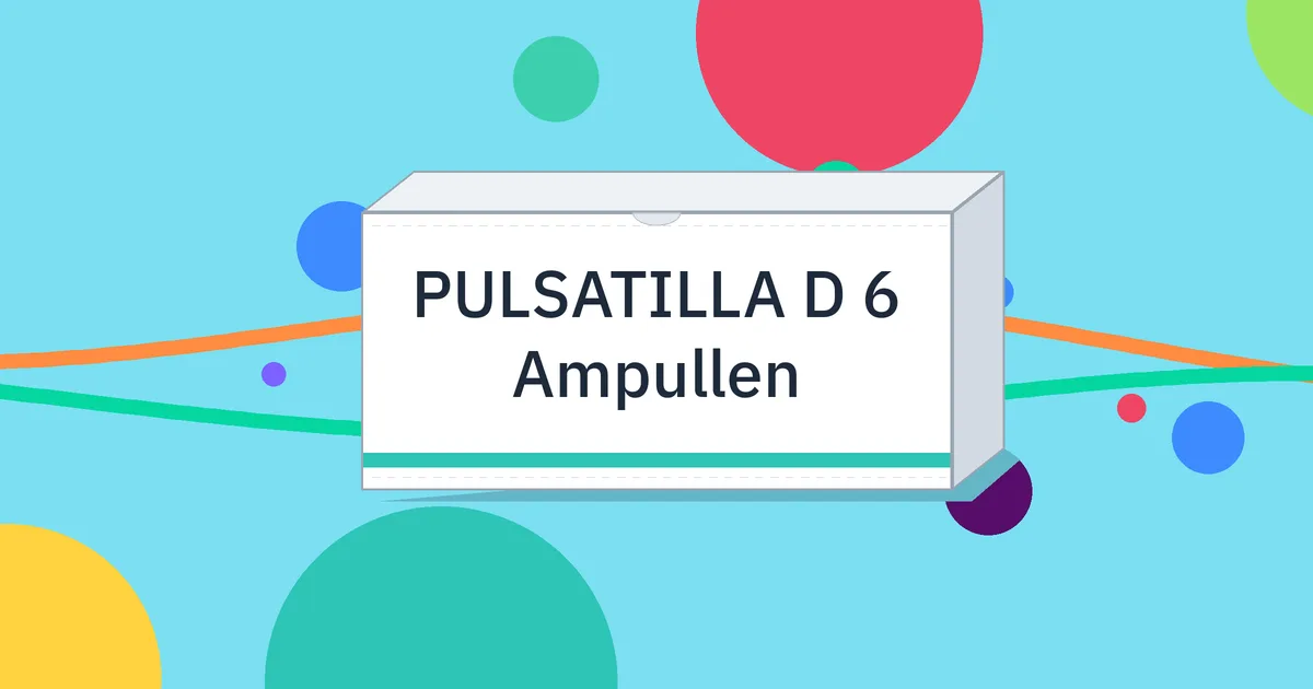 Symbolbild: Packung mit der Aufschrift PULSATILLA D 6 Ampullen (PZN 11707808) – Verfügbarkeit und Bezug in Apotheken in Frankfurt am Main