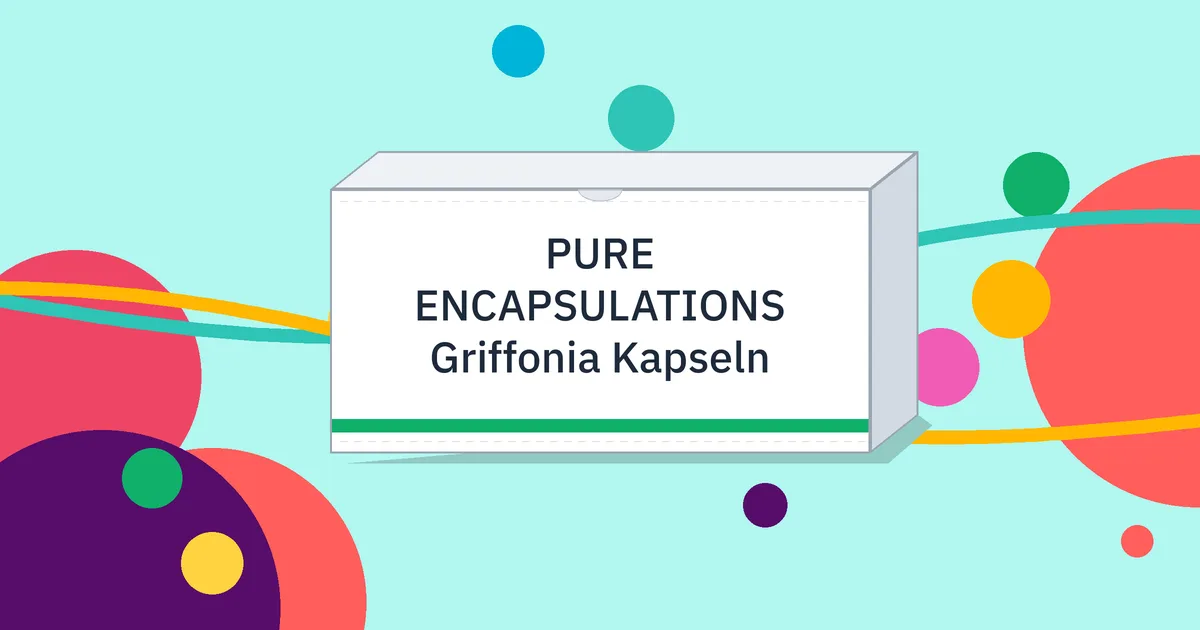Symbolbild: Packung mit der Aufschrift PURE ENCAPSULATIONS Griffonia Kapseln (PZN 18411838) – Verfügbarkeit und Bezug in Apotheken in Frankfurt am Main