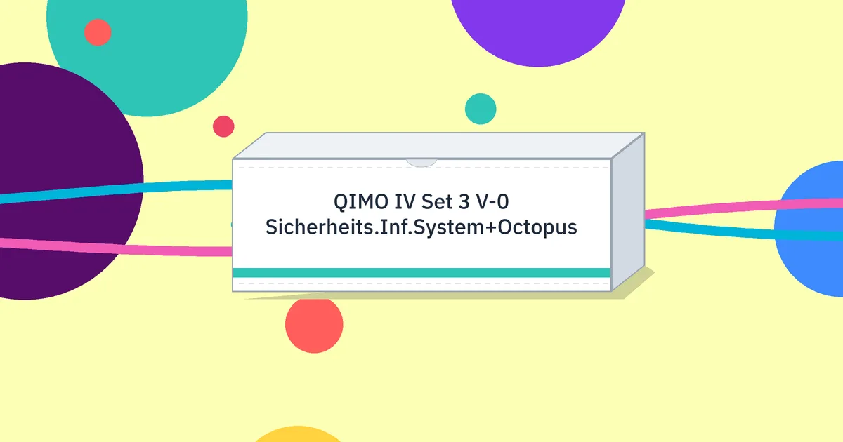Symbolbild: Packung mit der Aufschrift QIMO IV Set 3 V-0 Sicherheits.Inf.System+Octopus (PZN 14288281) – Verfügbarkeit und Bezug in Apotheken in Frankfurt am Main