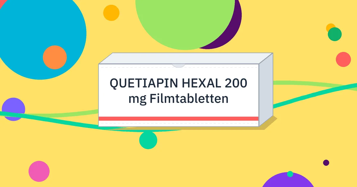 Symbolbild: Packung mit der Aufschrift QUETIAPIN HEXAL 200 mg Filmtabletten (PZN 09339266) – Verfügbarkeit und Bezug in Apotheken in Frankfurt am Main