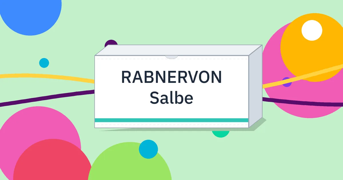 Symbolbild: Packung mit der Aufschrift RABNERVON Salbe (PZN 01650817) – Verfügbarkeit und Bezug in Apotheken in Frankfurt am Main