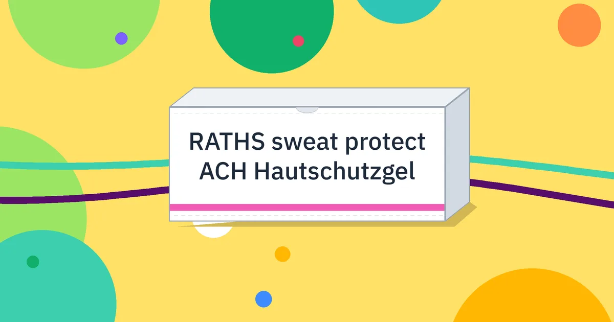 Symbolbild: Packung mit der Aufschrift RATHS sweat protect ACH Hautschutzgel (PZN 16708333) – Verfügbarkeit und Bezug in Apotheken in Frankfurt am Main