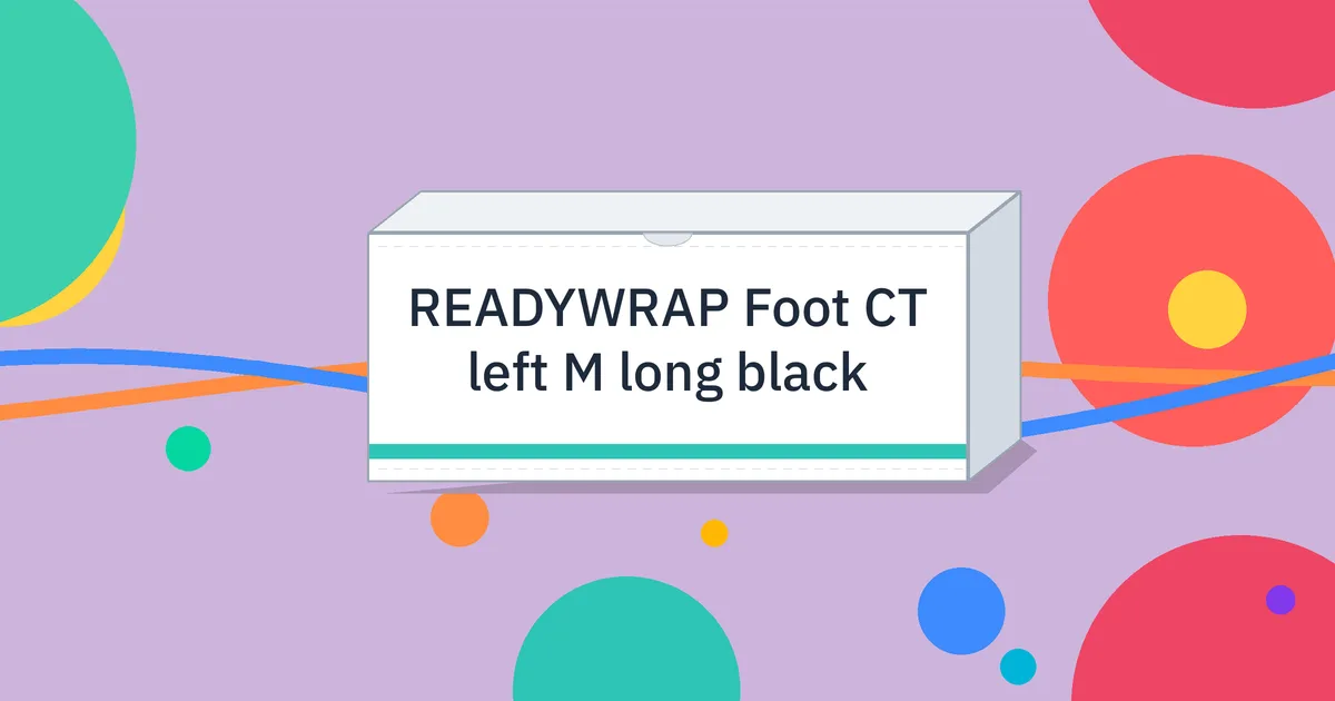 Symbolbild: Packung mit der Aufschrift READYWRAP Foot CT left M long black (PZN 18008887) – Verfügbarkeit und Bezug in Apotheken in Frankfurt am Main
