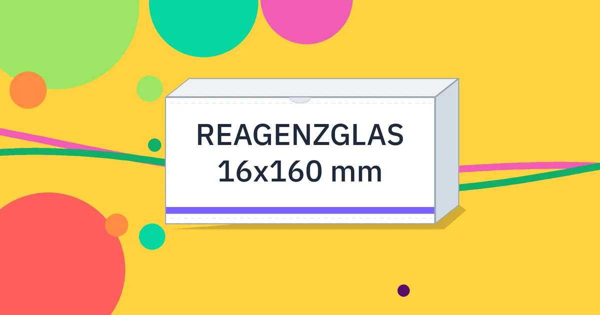 Symbolbild: Packung mit der Aufschrift REAGENZGLAS 16x160 mm (PZN 00280258) – Verfügbarkeit und Bezug in Apotheken in Frankfurt am Main