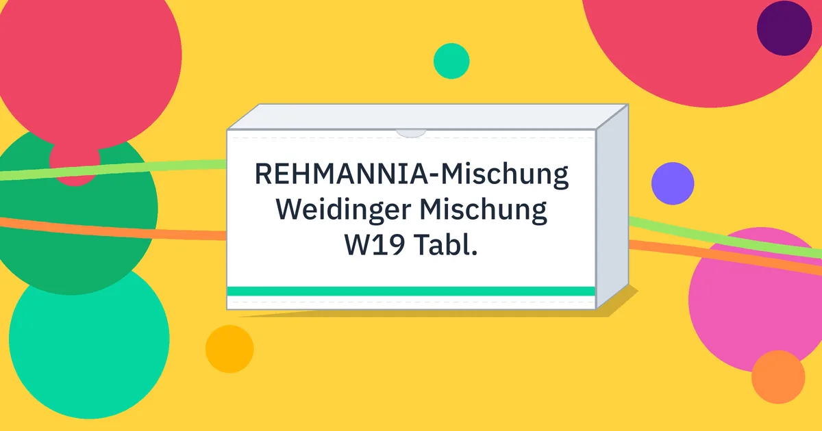 Symbolbild: Packung mit der Aufschrift REHMANNIA-Mischung Weidinger Mischung W19 Tabl. (PZN 13867663) – Verfügbarkeit und Bezug in Apotheken in Frankfurt am Main