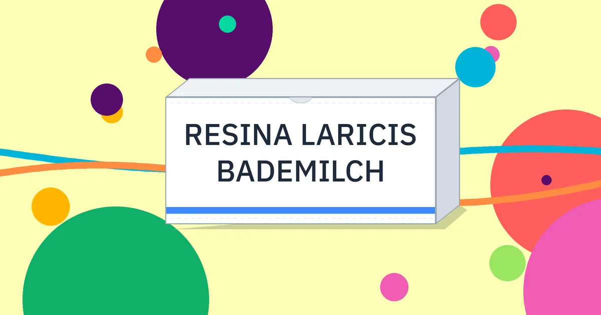 Symbolbild: Packung mit der Aufschrift RESINA LARICIS BADEMILCH (PZN 01754008) – Verfügbarkeit und Bezug in Apotheken in Frankfurt am Main
