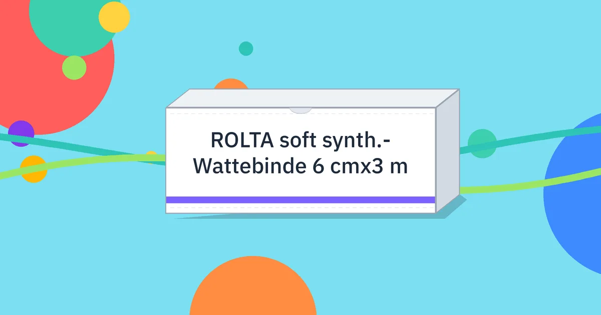 Symbolbild: Packung mit der Aufschrift ROLTA soft synth.-Wattebinde 6 cmx3 m (PZN 18913586) – Verfügbarkeit und Bezug in Apotheken in Frankfurt am Main
