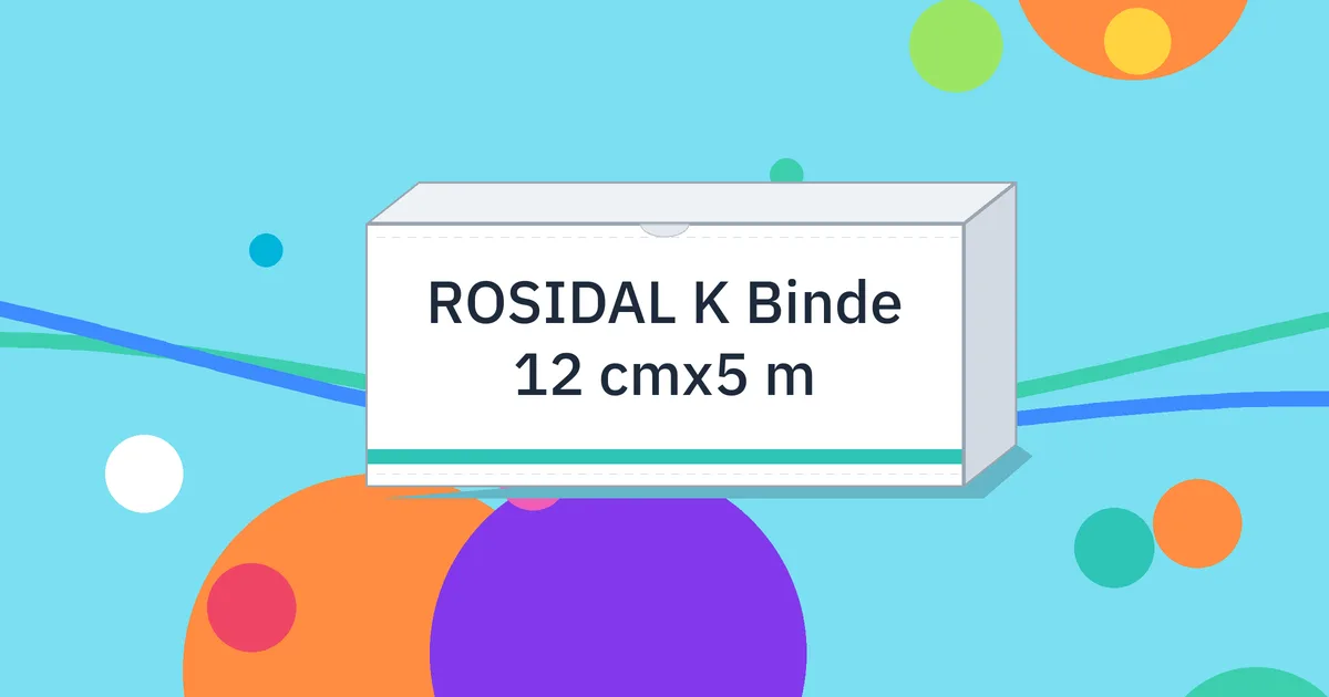 Symbolbild: Packung mit der Aufschrift ROSIDAL K Binde 12 cmx5 m (PZN 00885990) – Verfügbarkeit und Bezug in Apotheken in Frankfurt am Main